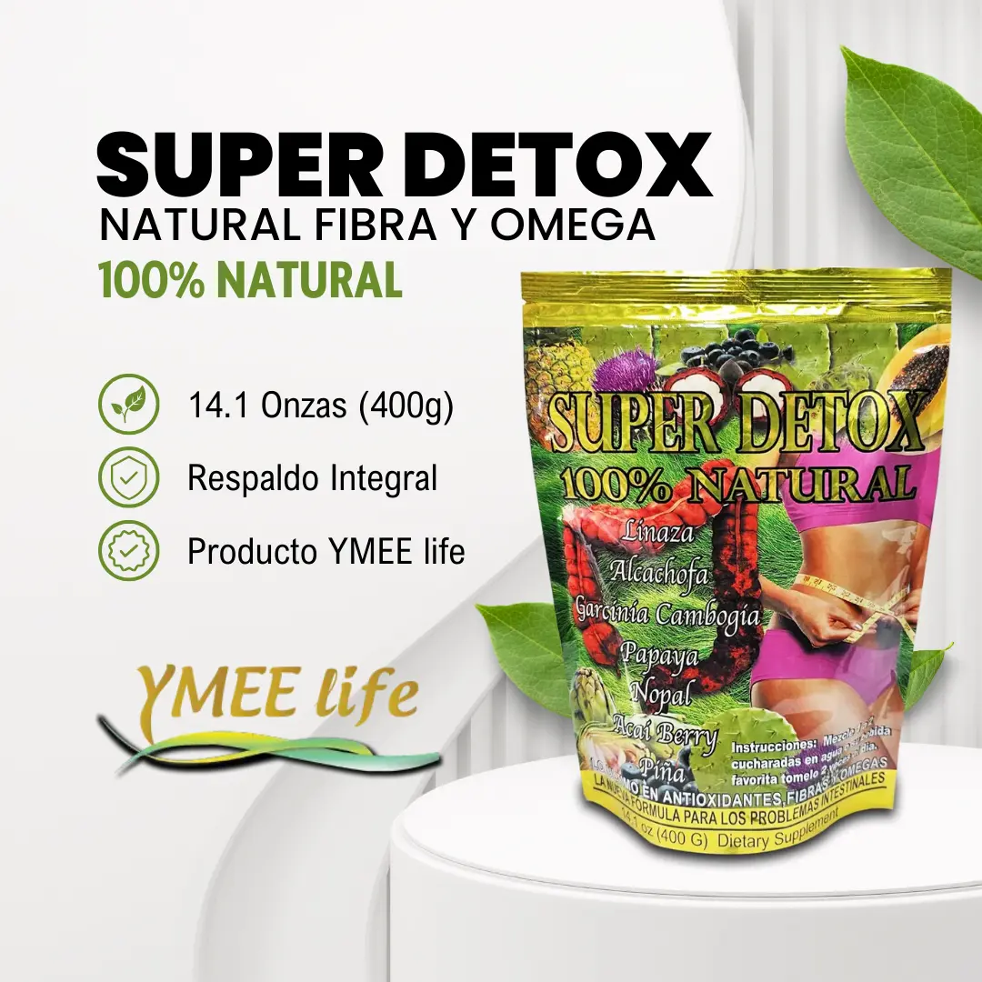 Super Detox 100% Natural Fibras y Omega 14.1 oz (400g)